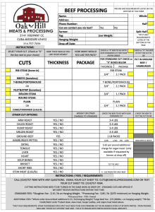 Beef Cuts – Oak Hill Processing